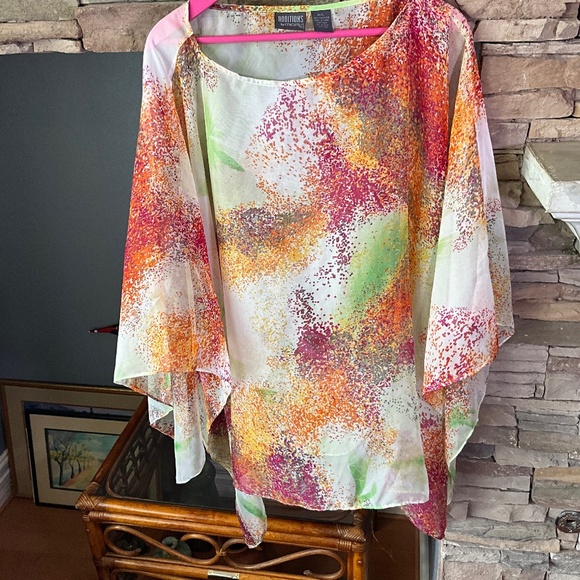 Chico's | Accessories | Additions By Chicos Ml Sheer Poncho Topper ...